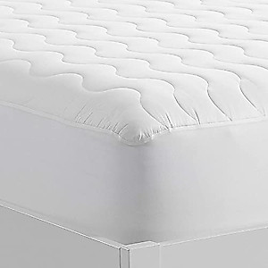Serta Air Dry Basic Microfiber Fill Cooling Fitted Mattress Pad Cover, King, White