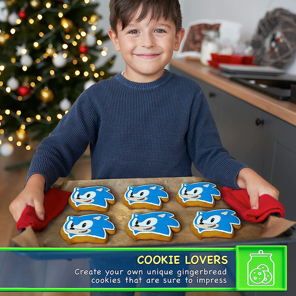 Cookie Cutter by 3DForme, Sonic Baking Cake Fondant Frame Mold for Buscuit, Set 2 Piece