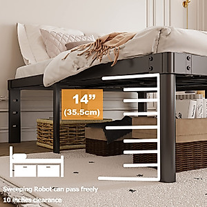 FDLOGW King Bed Frame, 16 Inch Metal Platform King Size Bed Frames with Round-Corner Leg, Heavy Duty Steel Slat Mattress Foundation, Easy Assembly, Noise-Free, No Box Spring Needed