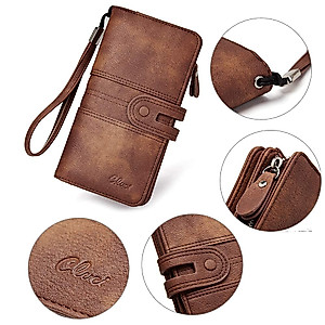 CLUCI Womens Backpack Purse Vegetable Tanned Full Grain Leather + Women Wallet