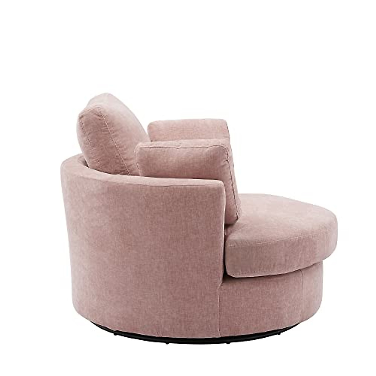 Oversized Swivel Accent Barrel Chair with 3 Pillows,Modern Comfy Upholstered 360 Recliner Sofa Cozy Club Chaise Leisure Round Loveseat Lounge Armchair for Living Room/Bedroom/Hotel/Nursery/Office