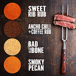 The Spice Lab BBQ Barbecue Spices and Seasonings Set - Ultimate Grilling Accessories Set - Gift Kit for Barbecues, Grilling, and Smoking - Great Gift for Men or Gift for Dad Made in the USA