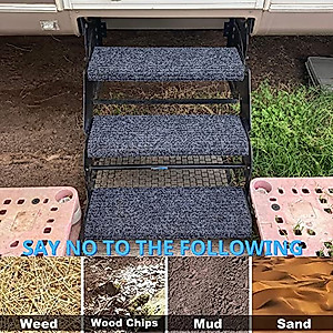 Sintron RV Step Rug 22 Inch Wide 3 Pack RV Step Covers Wrap Around Camper Stair Rugs for Radius Steps, Protects Your RV from Unwanted Tracked in Dirt, for Electrical & Manual RV Trailer Camper Stairs