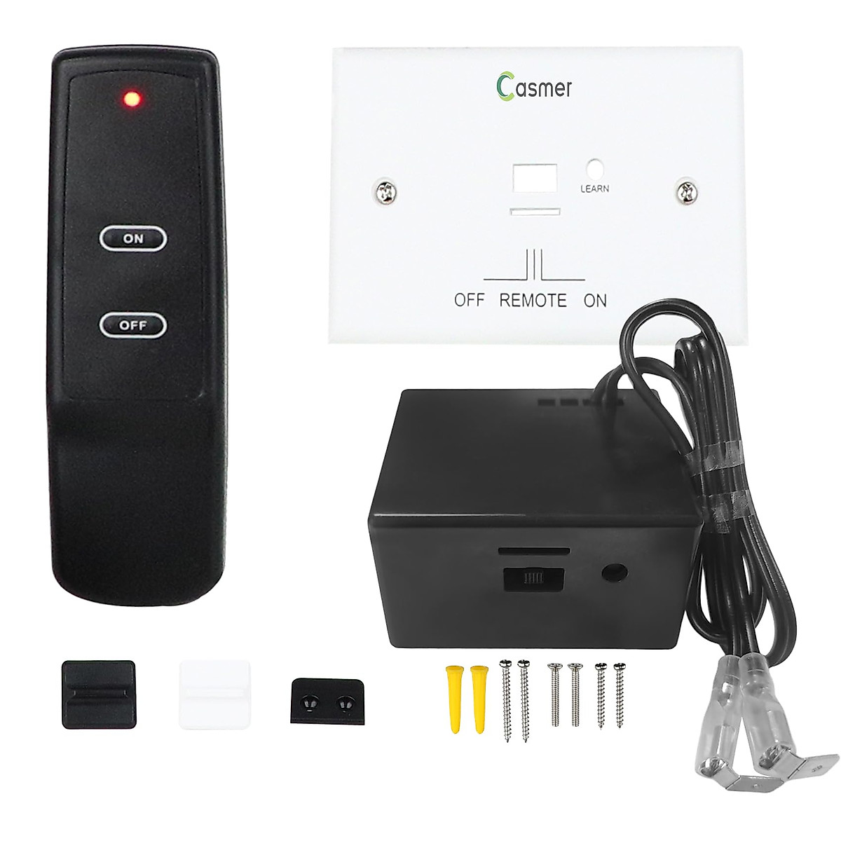 CASMER Gas Fireplace Remote Control System Kit.for Standard Millivolt Valve Appliance.Fit for skytech Ambient Majestic Napoleon ect,Thermostat Buzzer IPI Module Wall Switch,3 YR Warranty NOT Battery