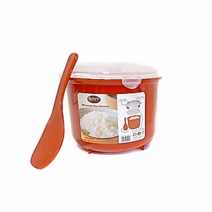 Microwave Rice Steamer Cooker BPA Free 2.6L Red