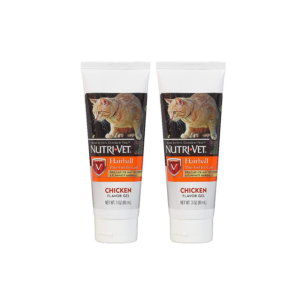 Nutri-Vet Feline Natural Oil Hairball Paw-Gel Chicken Flavor 3oz - Pack of 2