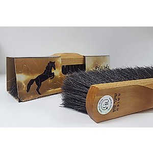 GAMLIEL RETAIL© Broom Head, Made Pure Horse Hair Floor Brush Sweeper 11.80" x 3.15" x 3.15" inch, Natural Wooden Base Superior Horsehair Broom Like an Old time