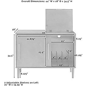 Crosley Furniture Everett Media Console and Record Player Stand with Storage for Vinyl Records, Mahogany