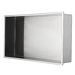 Supllueer Stainless Steel Shower Niche 24" X 12",No Tile Needed Recessed Shower Shelf,Recessed Niche Shower Niche for Bathroom Storage Over Mount Installation