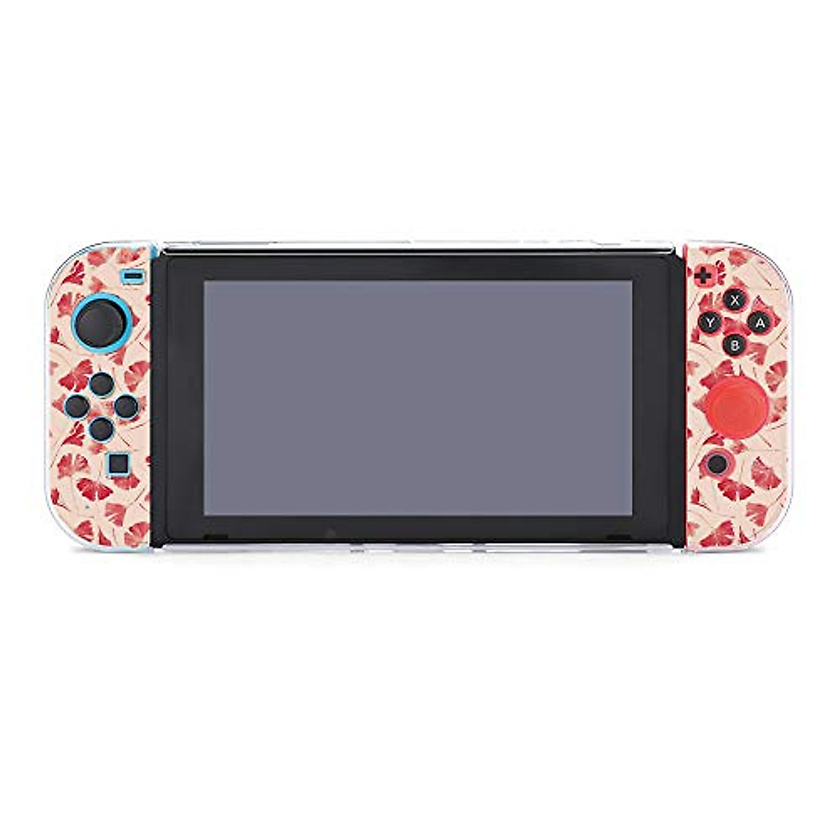 SUPNON Ginkgo Biloba Leaves Floral Watercolor Protective Case Compatible with Nintendo Switch Soft Slim Grip Cover Shell for Console & Joy-Con with Screen Protector, Thumb Grips Design31925