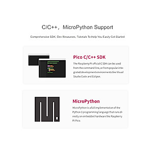 RP2040-LCD-0.96-M Mini Board High-Performance Pico-Like MCU Board with Pre-Soldered Header Based on Raspberry Pi Microcontroller RP2040,Onboard 0.96 inch LCD,USB-C Connector,Low-Cost