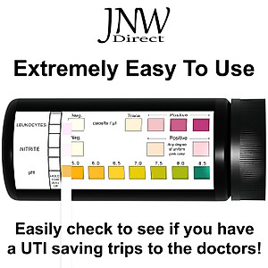 3-in-1 Urinary Tract Infection Test Strips - Home UTI Test Kit with eBook - with 100 Quick and Accurate UTI Test Strips - 100 Strips by JNW Direct