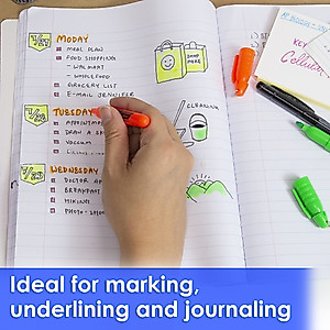 BAZIC Mini Highlighter Pen Assorted Color, Chisel Tip Broad Fine Line Highlighters Unscented (5/Pack), 1-Pack