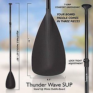 SereneLife Inflatable Stand Up Paddle Board (6 Inches Thick) with Premium SUP Accessories & Carry Bag | Wide Stance, Bottom Fin for Paddling, Surf Control, Non-Slip Deck | Youth & Adult Standing Boat