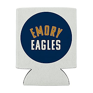 Emory University Eagles Logo Can Cooler - Drink Sleeve Hugger Collapsible Insulator - Beverage Insulated Holder