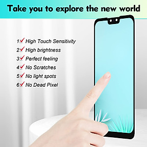 LCD Display Replacement for Huawei Y9 2019 Enjoy 9 Plus JKM-LX1 JKM-LX2 JKM-LX3 6.5" Touch Screen Digitizer Full LCD Assembly with Tools (Black, Cog)