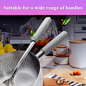 Generic Silicone Pan Handle Sleeve,Cast Iron Handle Cover for Frying Pan,Spatulas,Skillet, Wok, Pot,Ladles and Skimmers etc,Durable and Easy to Install, Dark gray, 43-160