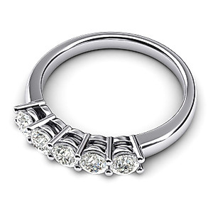 Solid Sterling Silver Eternal Five Stones Anniversary Ring Simulated Brilliant Diamonds Eternity ring 1.25ctw for Women (10)