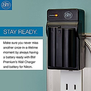 BM Premium 2 Pack of EN-EL15C High Capacity Batteries and Charger for Nikon Z5, Z6, Z6 II, Z7, Z7II D780, D850, D7500, D500, D600, D610, D750, D800, D800E, D810, D810A, D7000, D7100, D7200 Cameras