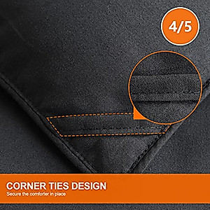 California King Comforter,Luxurious All Season Cooling Fluffy Soft Quilted Down Alternative Comforter Reversible Duvet Insert with Corner Tabs,Dark Grey,96x104 Inches