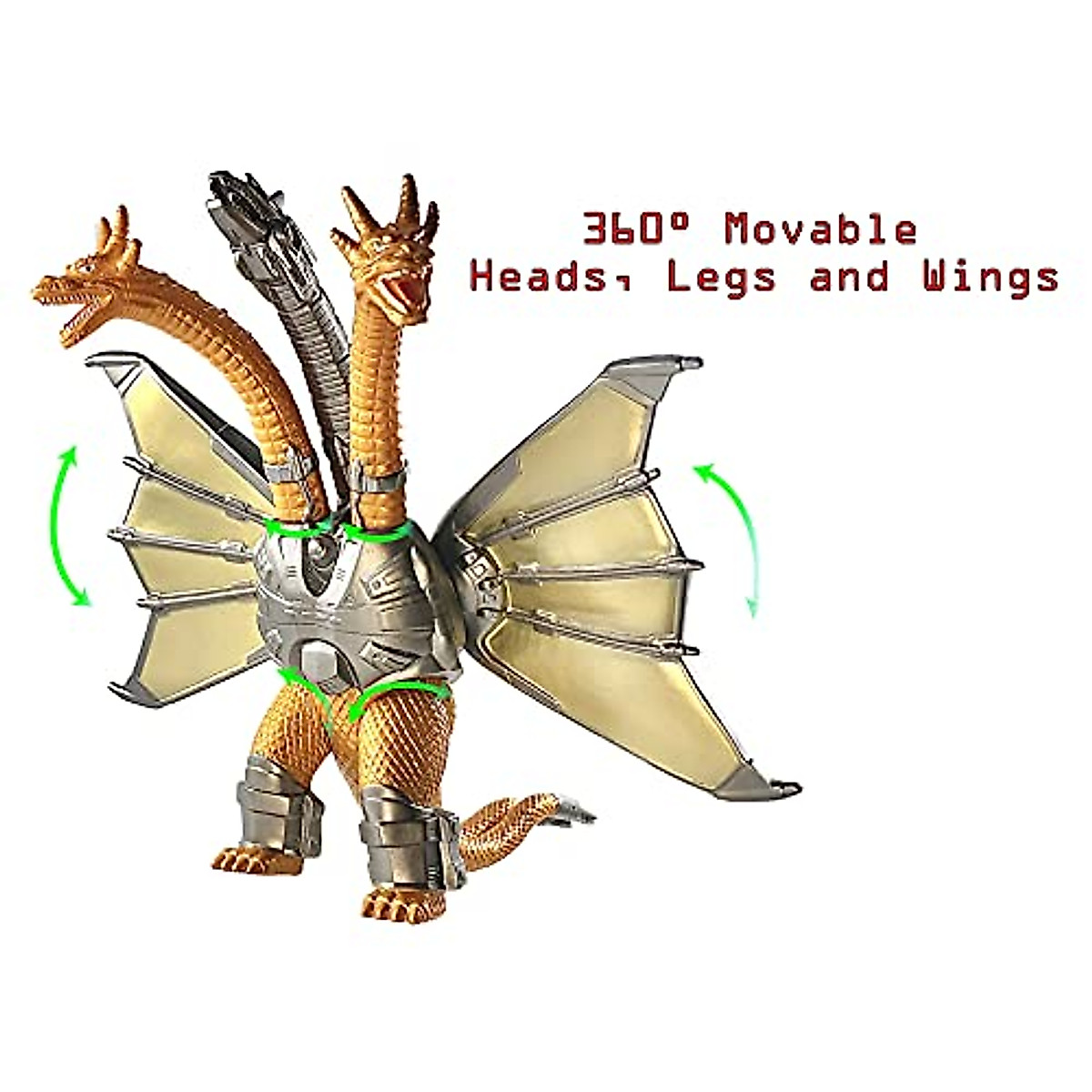 TwCare Godzilla vs. Mecha King Ghidorah, 2021 Movie Series Movable Joints King of The Monsters Action Figures Birthday Kid Gift, Carry Bag