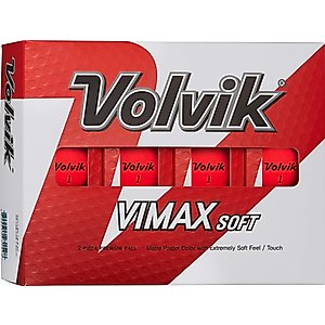 Volvik Vimax Soft Red Golf Balls, Dozen