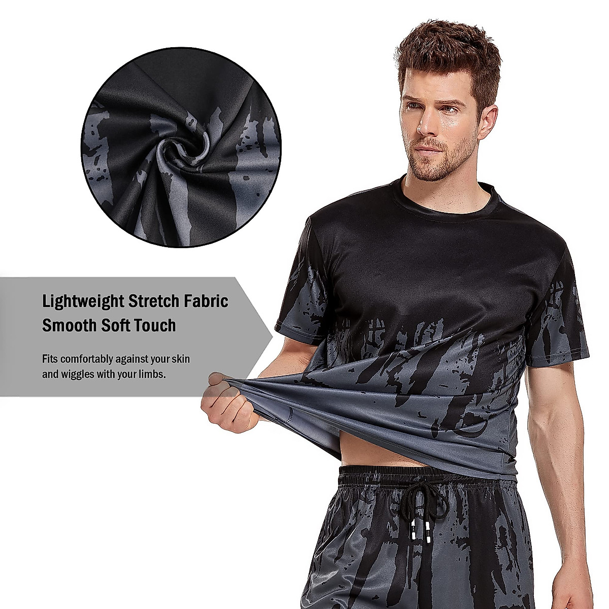 CenConel 4 Pack Men's T-Shirts Dry Fit Workout Athletic Running Gym Tee Shirts,Grey,Red,4XL