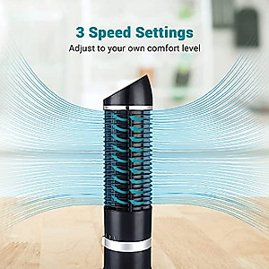 DR.PREPARE Oscillating Tower Fan, Desk Table Fan with 3 Speeds, Quiet Cooling, 60° Oscillation, 16 Inch Personal Small Bladeless for Bedroom Home Office Desktop
