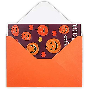 Halloween Greeting Cards with Orange Envelopes, Stickers (4 x 6 In, 36 Pack)