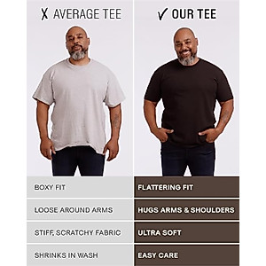 True Classic Mens T-Shirts - Short Sleeve Crew Neck Plain Novelty T Shirt for Men, Pack of 6, Variety, L