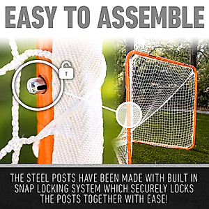 Franklin Sports Backyard Lacrosse Goal - Kids Lacrosse Net/ Equipment - Perfect for Youth Training - 48" x 48", orange