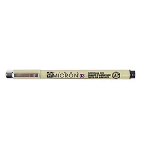 Sakura Pigma Micron 03 Black Pen 0.35mm Line Width Pack of 4 (03)