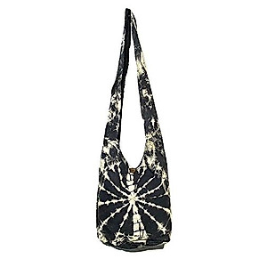 Original Collections Black and White Tie Dye Crossbody Shoulder Bag Large