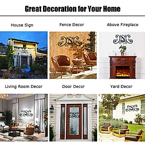 24 Inch House Plaque Letter - Wrought Iron Metal Scrolled Monogram Initial Letter Home Door Wall Hanging Art Decor Family Name Last Name Letter Sign (L, 24 x 11 inches,Thick 2mm) Christmas Gift