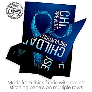 Breeze Decor Prevention Child Abuse Garden Flag Set Wood Dowel Support Awareness Inspirational Survivor Ribbon Cancer Autism Breast BLM House Banner Small Yard Gift Double-Sided, Made in USA