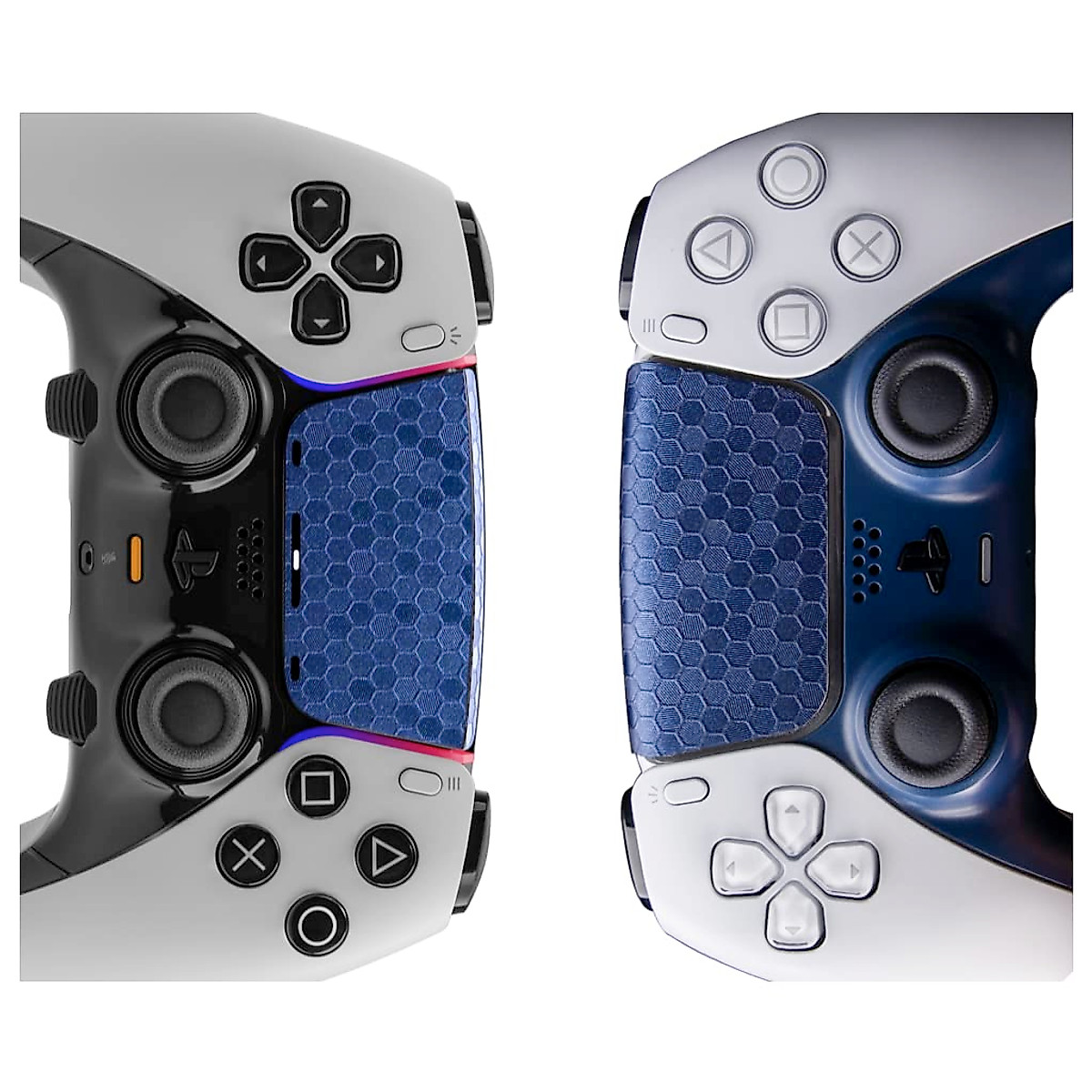 TouchProtect Blue Hex Pro Bundle for PS5 | Dualsense Edge & Standard Dualsense Textured Trackpad Skin Combo Pack.