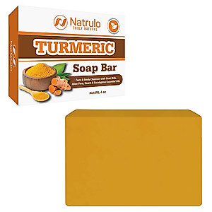 Turmeric Soap Bar for Face & Body - All Natural Turmeric Skin Soap - Turmeric Face Soap Reduces Acne, Fades Scars & Cleanses Skin - 4 Oz Turmeric Bar Soap for All Skin Types Made in USA