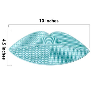 PINKZIO 3PCS Silicone Makeup Brush Cleaning Mat, Portable Brush Cleaner Mat (Red,Blue,Pink)