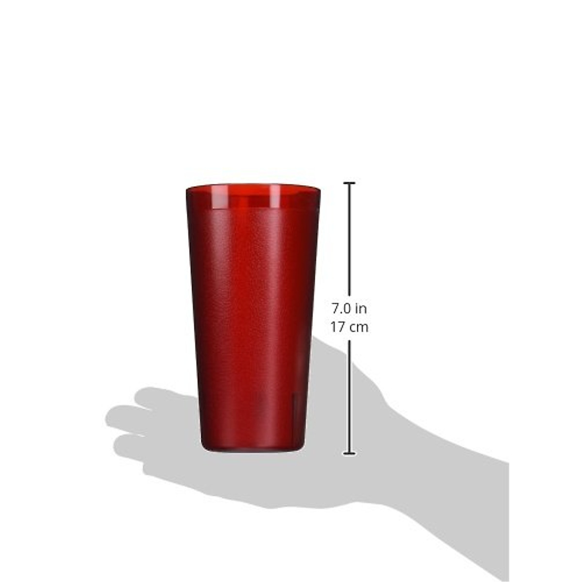 New Star Foodservice 46489 Tumbler Beverage Cup, Stackable Cups, Break-Resistant Commercial SAN Plastic, (20 oz, Red) Set of 12