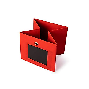 EIQOCCA NewHeightsHome Storage Cube Organizer with Chalkboard Label - 11 inch - Kids Toys, Books, Clothes - Perfect for Nursery, Bedroom, Playroom - 4 Colors - Collapsible Fabric Basket