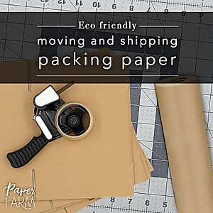 Eco Kraft Wrapping Paper Roll (Jumbo) | Biodegradable Recycled Material | Made in the USA | Multi-use: Natural Wrapping Paper, Table Runner, Moving, Packing & Shipping | 30” x 1200” (100ft)