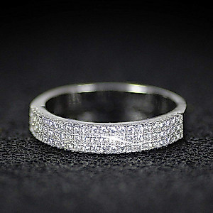 ChenFeng 925 Silver Elegant Lady Zircon Ring Vintage Natural CZ Wedding Ring (9)