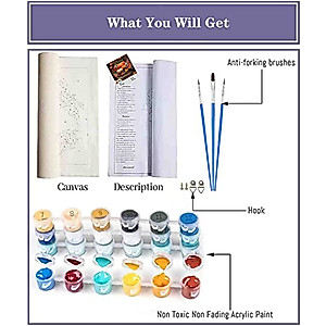 Tiwabb Thanksgiving Paint by Number for Adults,Fall Painting by Numbers Kits On Canvas,Without Frame DIY 4 Pack Fall Pumpkin Truck Oil Painting Acrylic Paints, for Gift and Home Decor 12x16inch