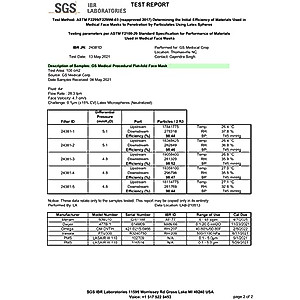 MADE IN USA, ASTM level 3, Disposable Face Mask, 3 layer, Nose Pin, Ear loops, For Men, Women & Children, Breathable, soft, hypoallergenic