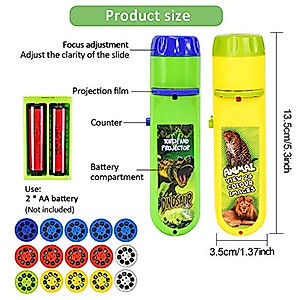 Wenosda Slide Projector Torch Projection Light Small Torches lamp Flashlight Educational Learning Bedtime Night Light for Child,Kids,Infant,Toddler,Children (5 Themess,120 Image)