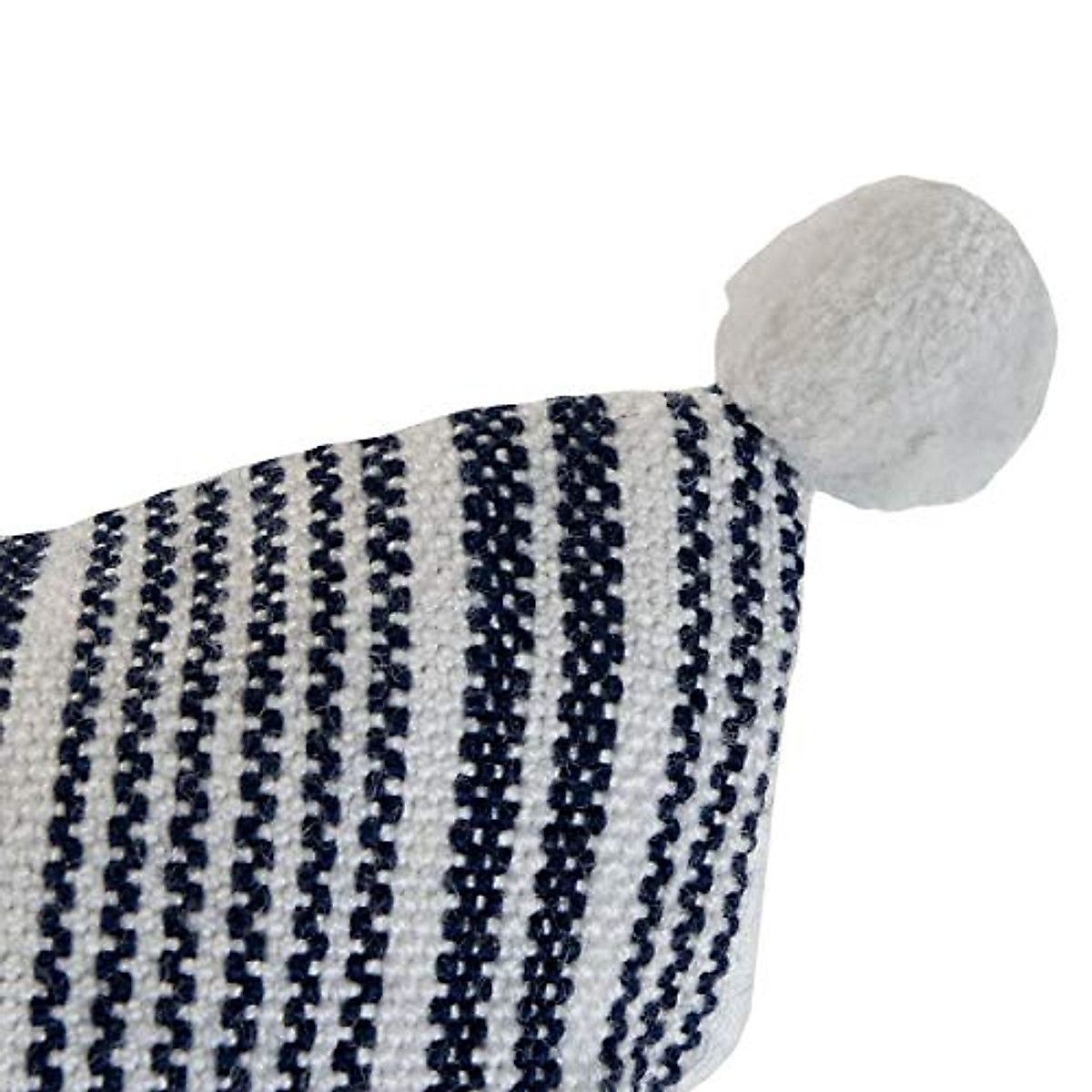 Foreside Home & Garden FIPL09258 Blue Decorative Throw Striped Woven 14x22 Outdoor Pillow w/Hand Tied Tassel Poms