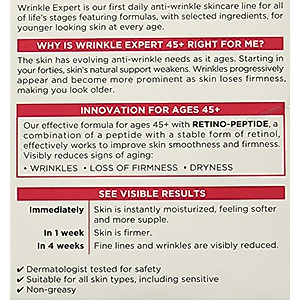 L'Oreal Paris Wrinkle Expert 45+ Anti-Aging Face Moisturizer with Retino-Peptide, Non-Greasy, Suitable for Sensitive Skin, 1.7 fl. Oz