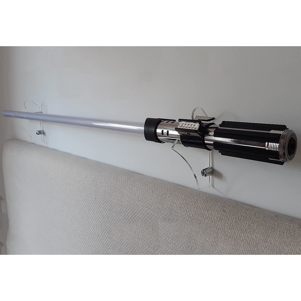 WANLIAN Lightsaber stand, sword stand, acrylic wall-mounted lightsaber stand, suitable for swords, lightsabers (1 pair of transparent)