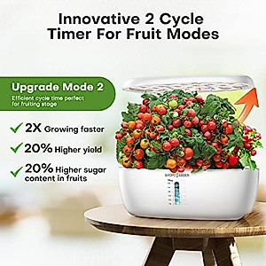 Ahopegarden Indoor Garden Hydroponics Growing System: 12 Pods Plant Germination Kit Herb Garden Kit Growth Lamp Countertop with LED Grow Light Hydrophonic Planter Grower Harvest Vegetable Lettuce