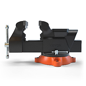 VEVOR Bench Vise, 6-inch Jaw Width 5.9-inch Jaw Opening, 360-Degree Swivel Locking Base Multipurpose Vise w/Anvil, Heavy Duty Ductile Iron Workbench Vise w/Bolts & Nuts, for Drilling, Pipe Cutting